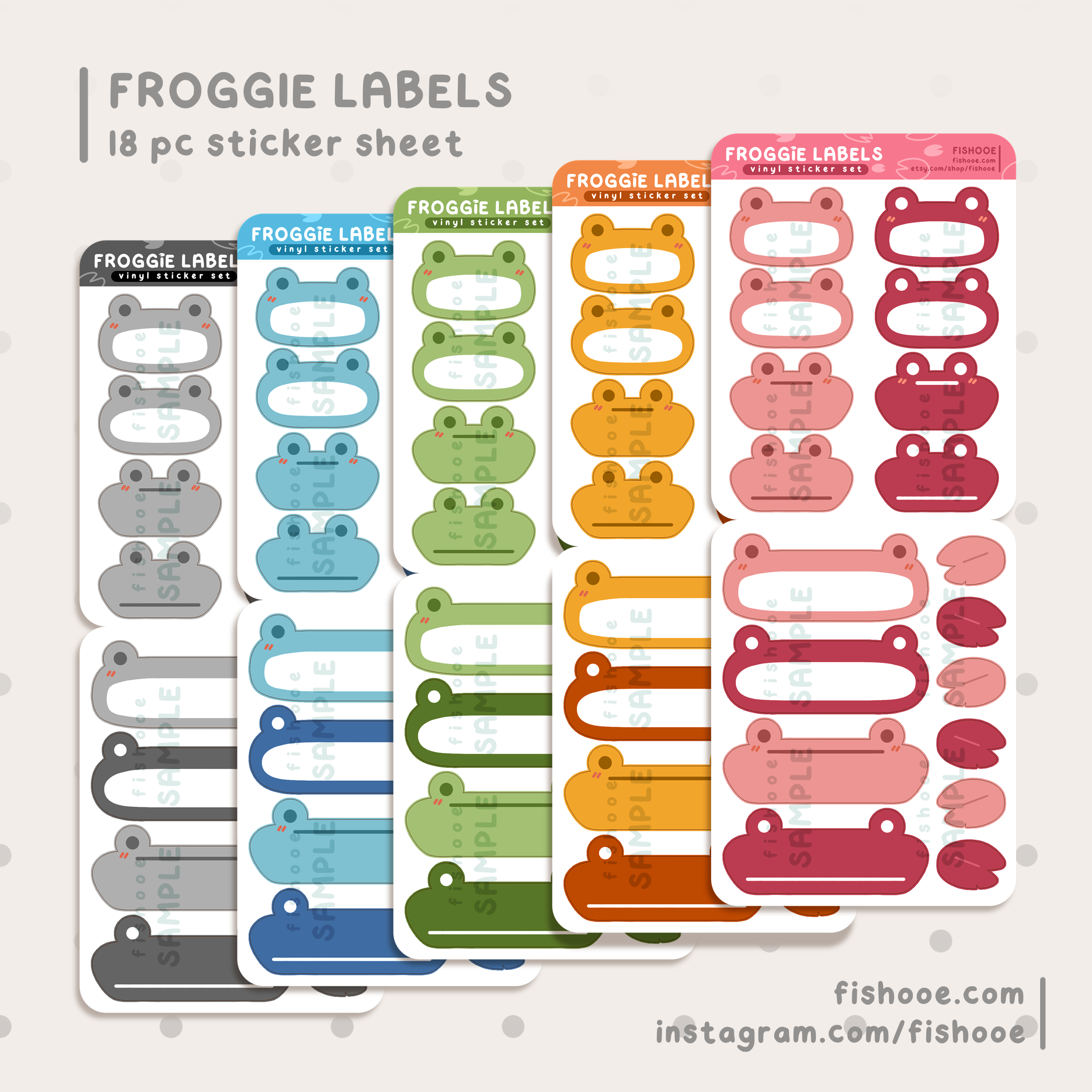 Froggie Labels Kiss Cut Sticker Sheet - Fishooe – fishooe